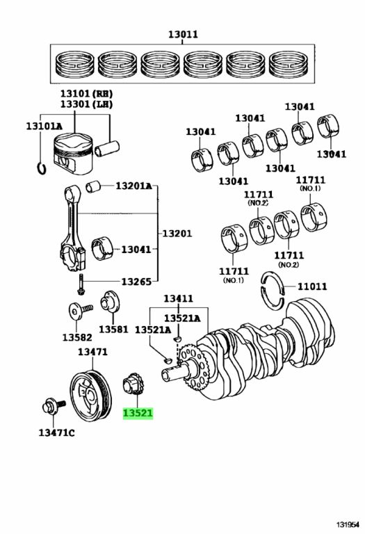 Buy Genuine Toyota 1352131060 (13521-31060) Gear Or Sprocket ...