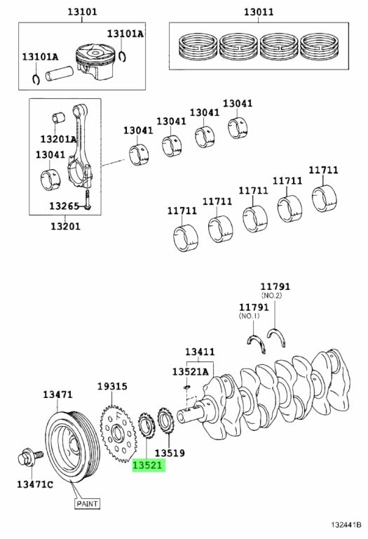 Buy Genuine Toyota 1352137020 (13521-37020) Gear Or Sprocket ...