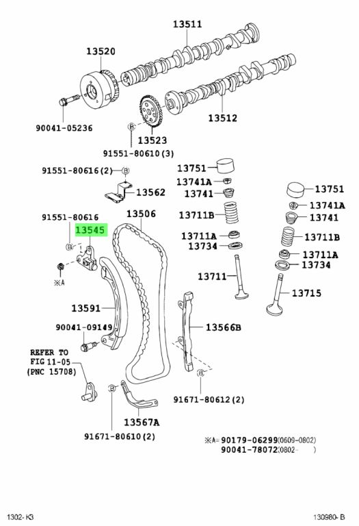 Купить Toyota 1354523020 (13545-23020) Натяжитель. Цены, быстрая ...