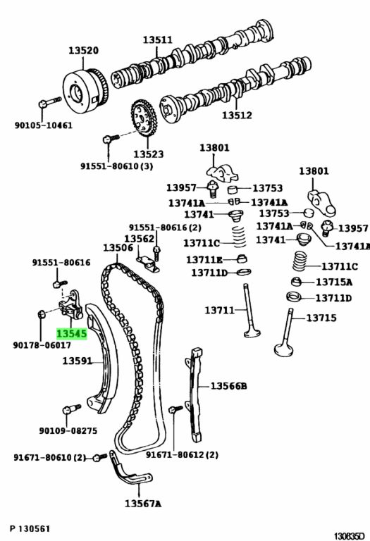 Купить Toyota 1354523020 (13545-23020) Натяжитель. Цены, быстрая ...