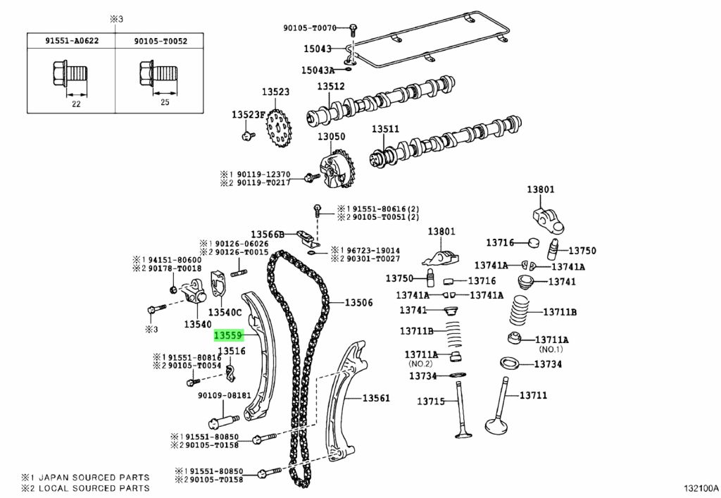 Buy Genuine Toyota 135590C030 (13559-0C030) Slipper, Chain Tensioner ...