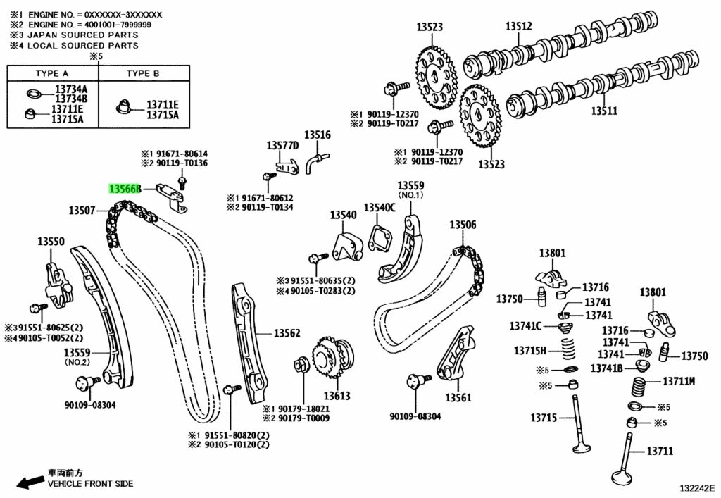 Buy Genuine Toyota 135660E010 (13566-0E010) Guide, Timing Chain. Prices ...