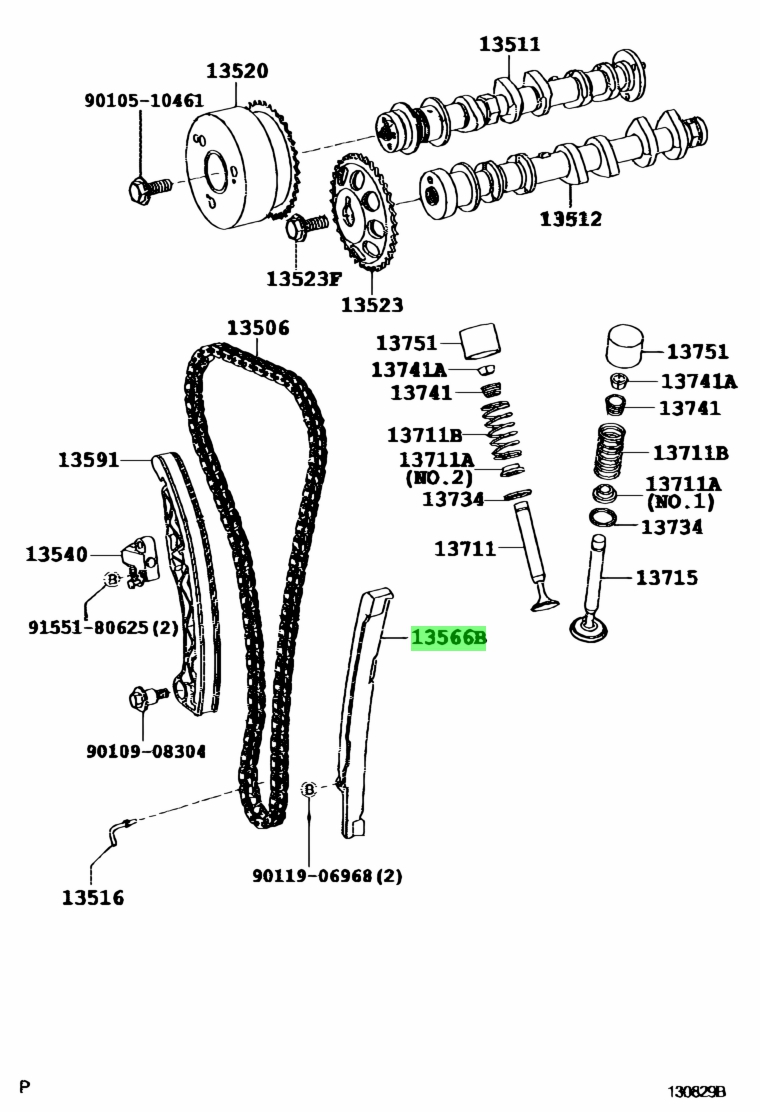 Buy Genuine Toyota 1356640020 (13566-40020) Guide, Timing Chain. Prices ...