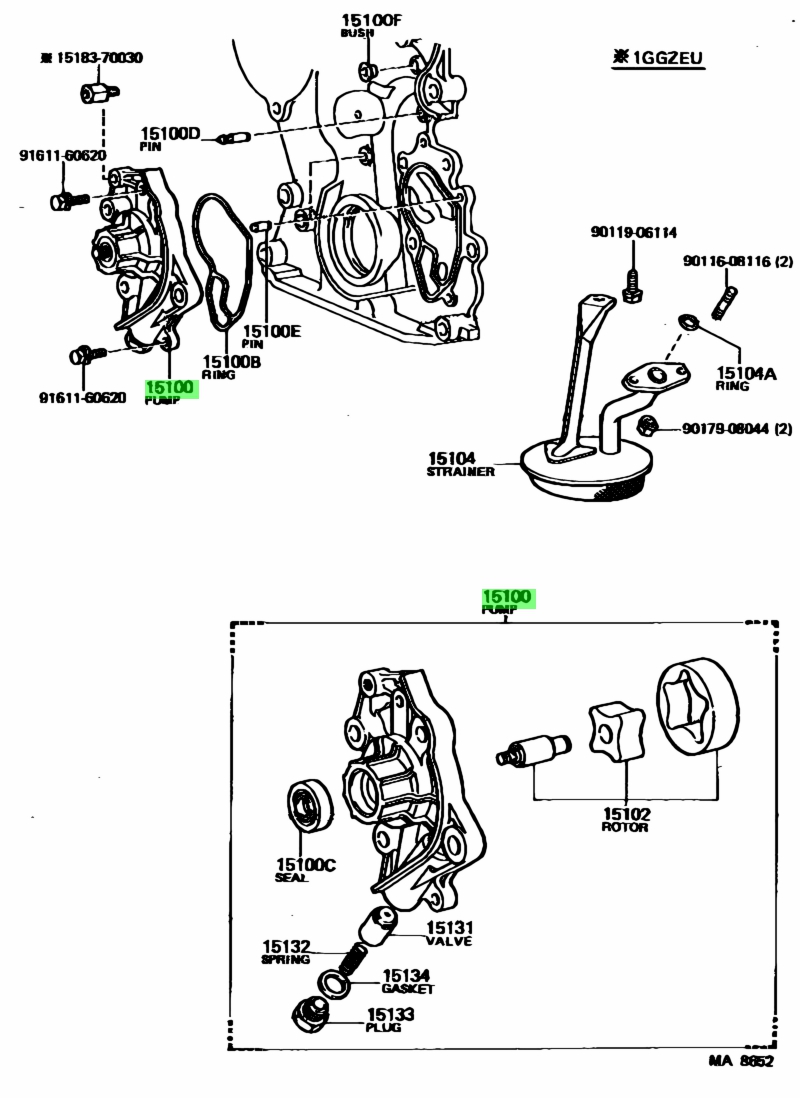 Buy Genuine Toyota 1510071010 (15100-71010) Pump Assy, Oil. Prices ...