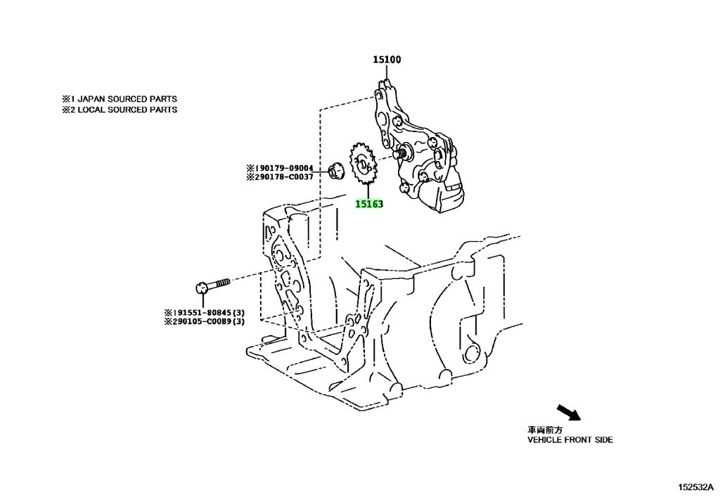 Buy Genuine Toyota 151630Y010 (15163-0Y010) Gear, Oil Pump Drive Shaft ...