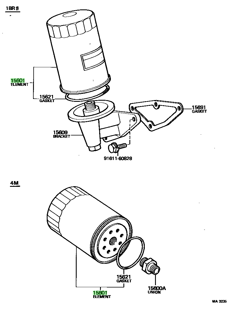Buy Genuine Toyota 1560144010 (15601-44010) Filter Sub-Assy, Oil ...