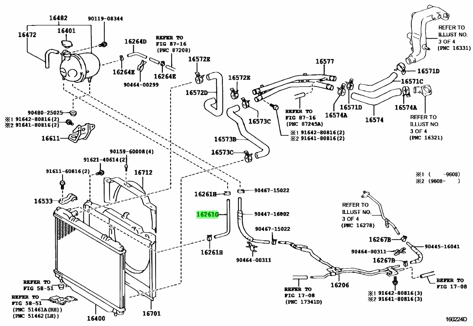 Buy Genuine Toyota 1626176060 (16261-76060) Hose, Water By-Pass, No.1 ...