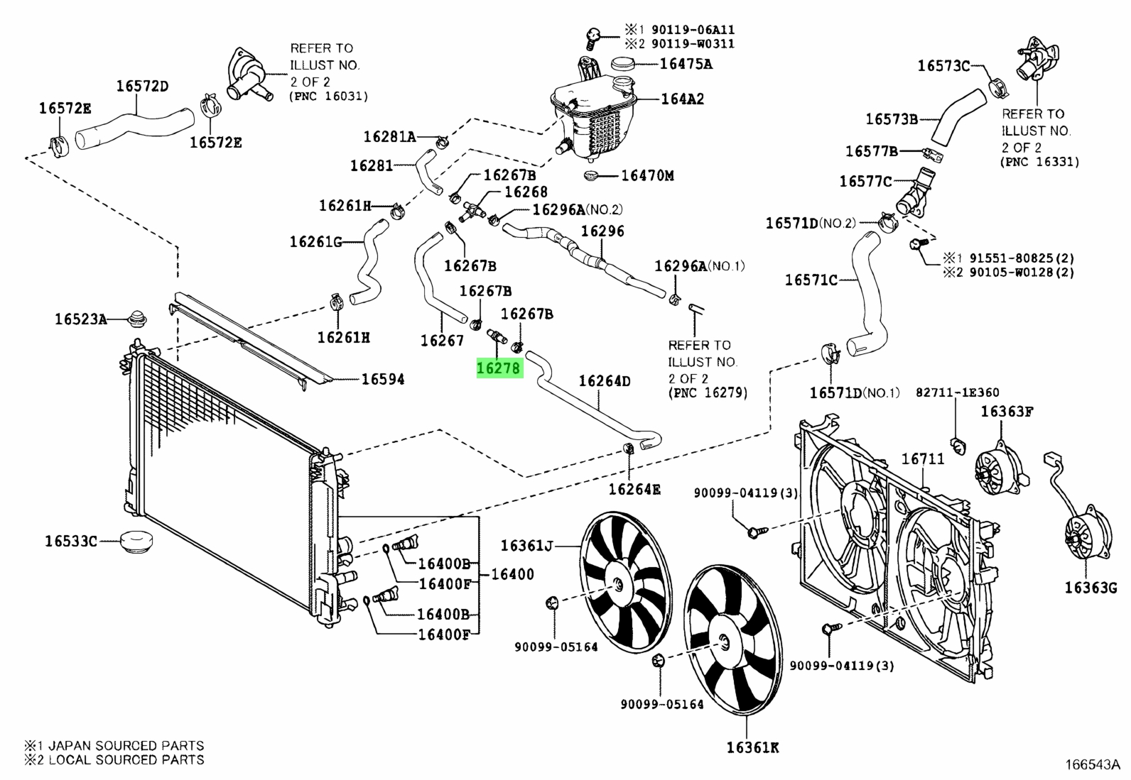 Buy Genuine Toyota 162680T170 (16268-0T170) Pipe, Water By-Pass for ...