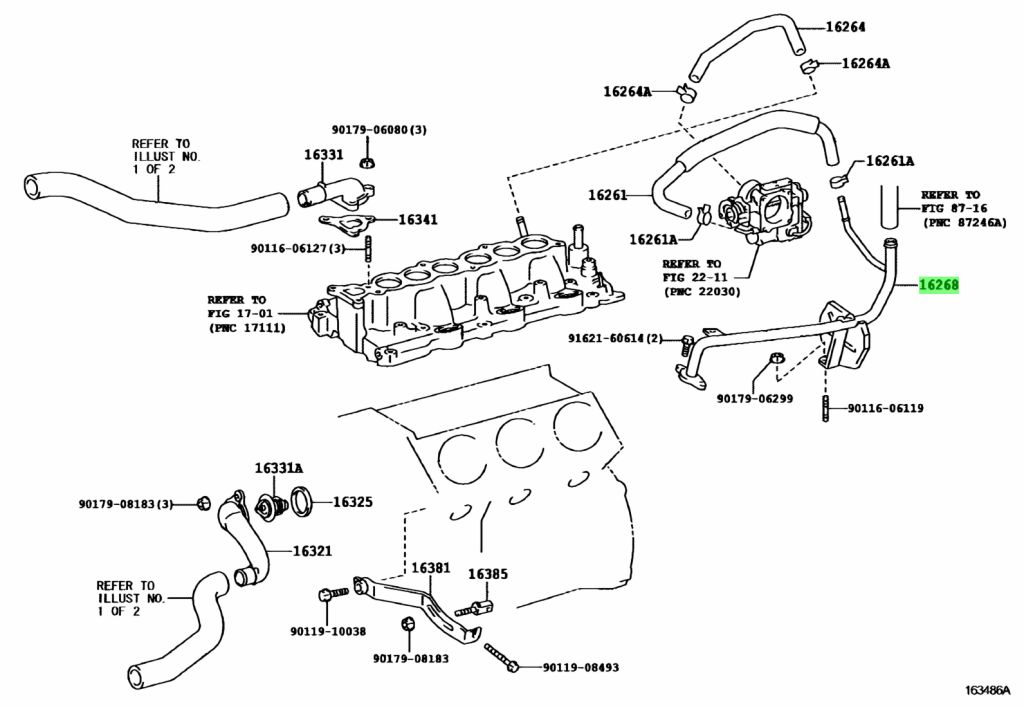 Buy Genuine Toyota 1626862060 (16268-62060) Pipe, Water By-Pass, No.1 ...