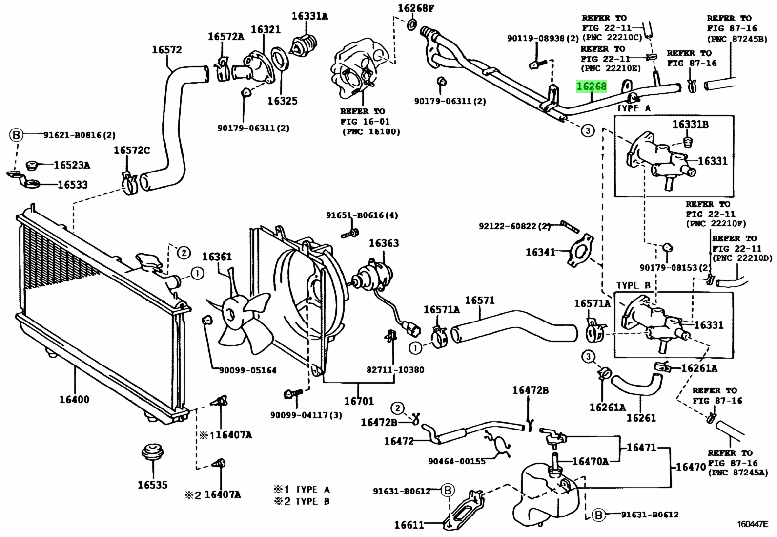 Buy Genuine Toyota 1626888463 (16268-88463) Pipe, Water By-Pass, No.1 ...