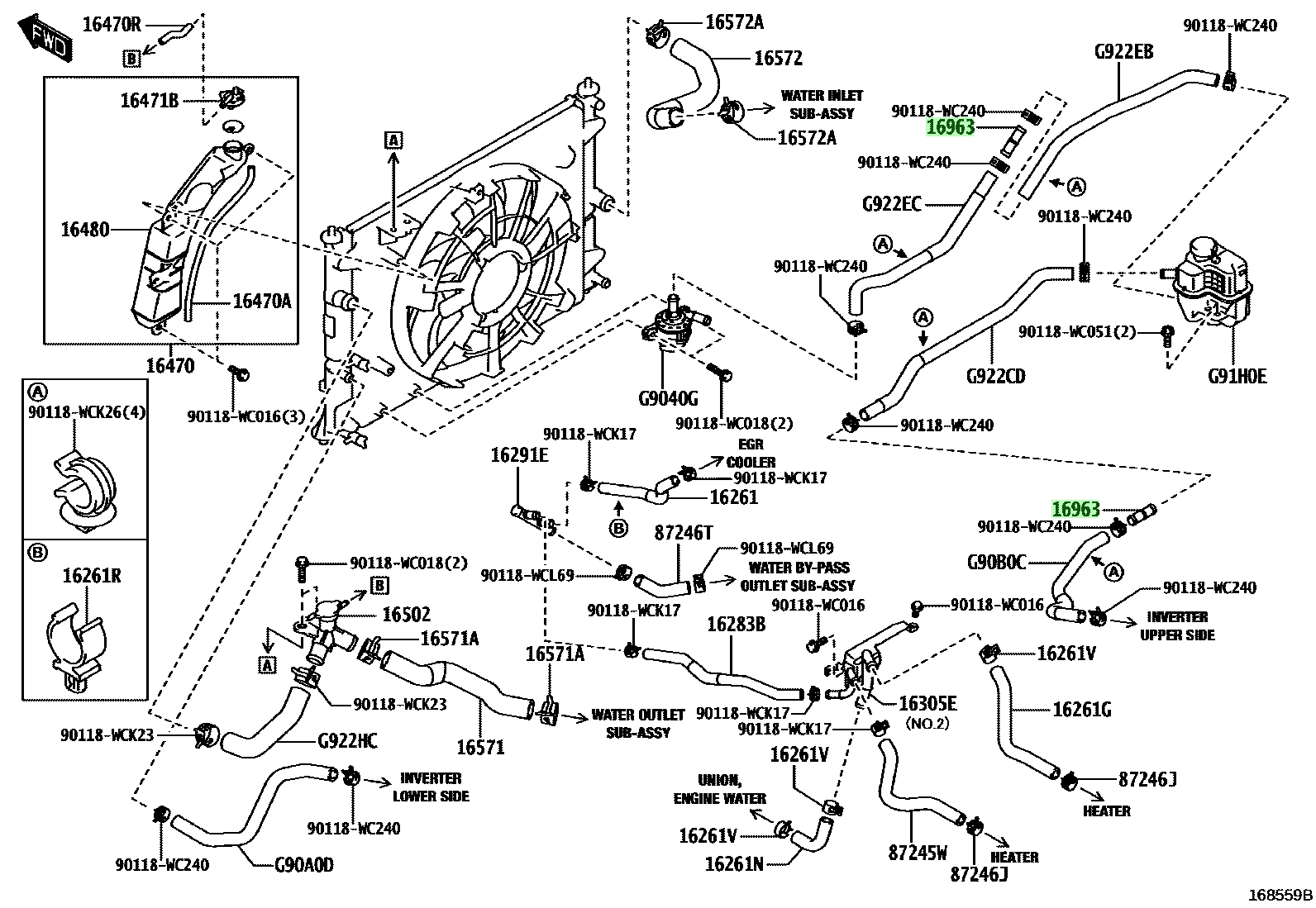 Buy Genuine Toyota 16268WC001 (16268-WC001) Pipe. Photos - Amayama