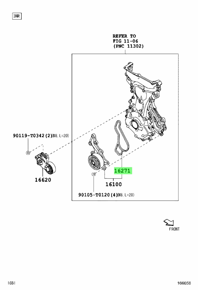 Buy Genuine Toyota 162710Y030 (16271-0Y030) Gasket, Water Pump. Prices ...