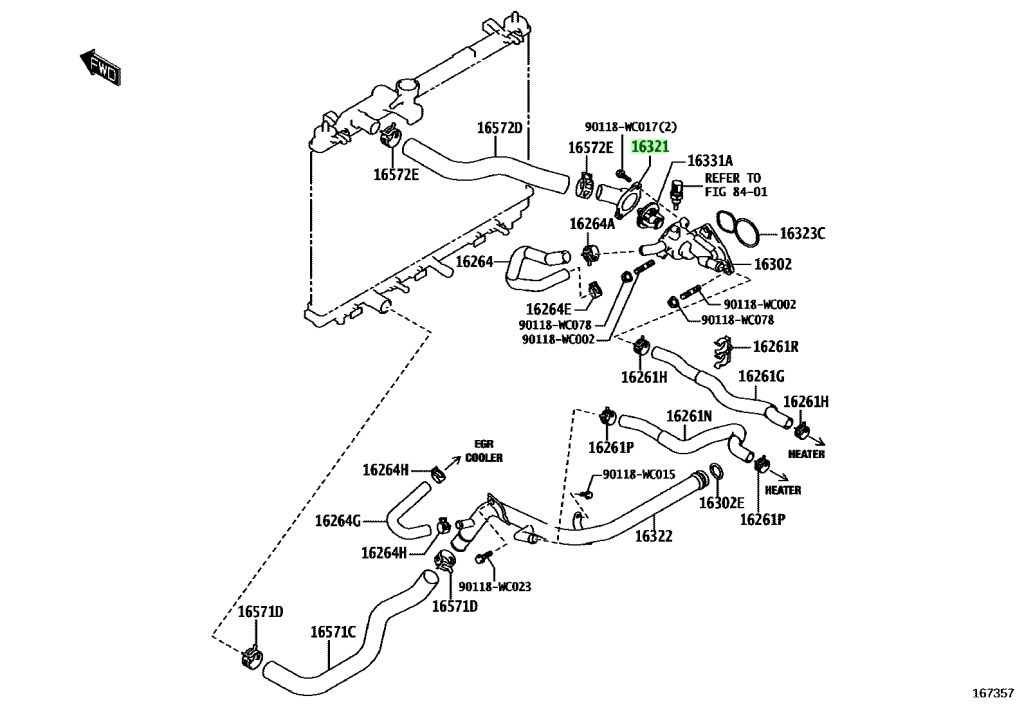 Buy Genuine Toyota 16321WC001 (16321-WC001) Inlet, Water. Photos - Amayama