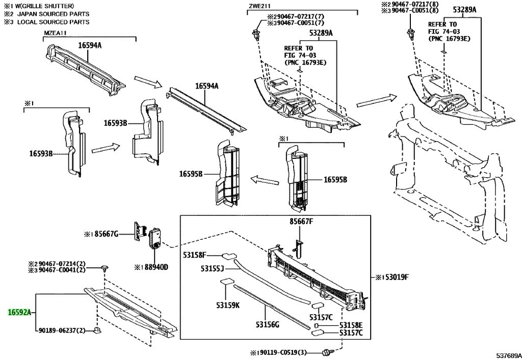 Buy Genuine Toyota 165920T210 (16592-0T210) Guide, Radiator Air, No.3 ...