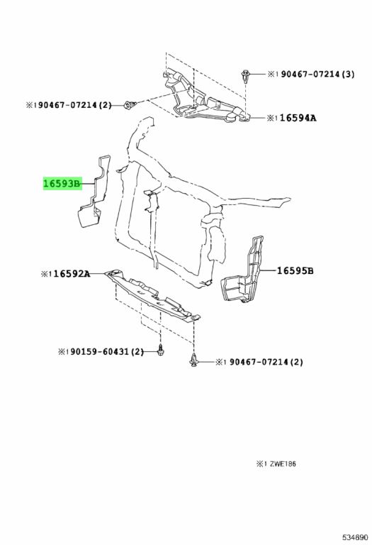 Buy Genuine Toyota 1659337010 (16593-37010) Guide, Radiator Air, No.1 ...