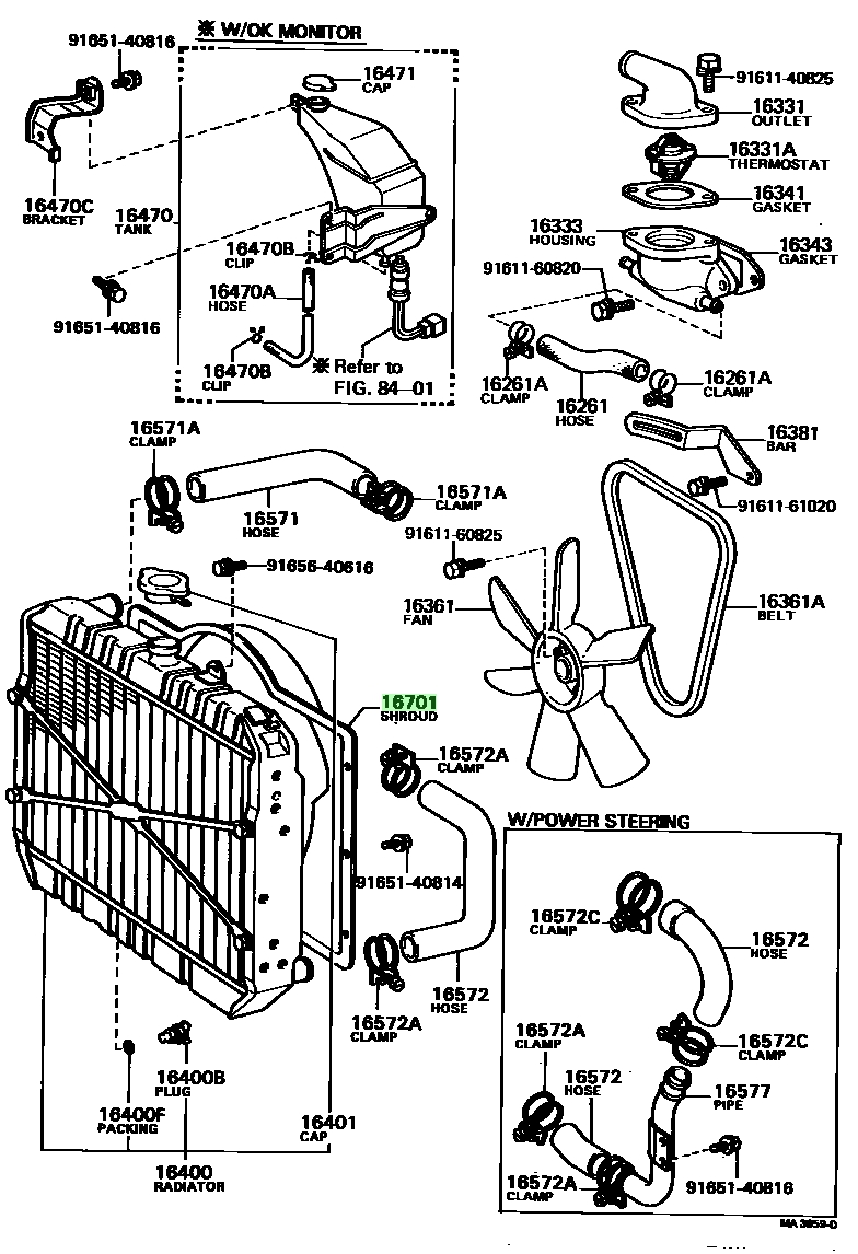 Buy Genuine Toyota 1670156130 (16701-56130) Shroud Sub-Assy, Fan ...