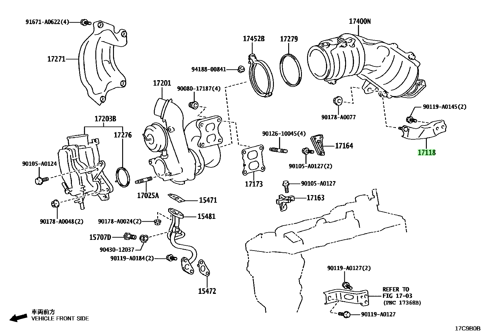 Buy Genuine Toyota 17118F0100 (17118-F0100) Stay, Manifold. Photos ...