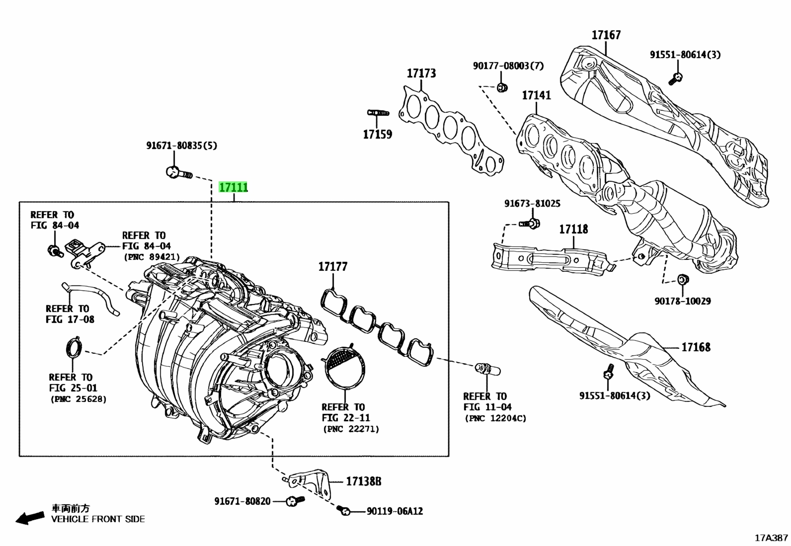 Buy Genuine Toyota 1712024010 (17120-24010) Manifold, Intake. Prices ...