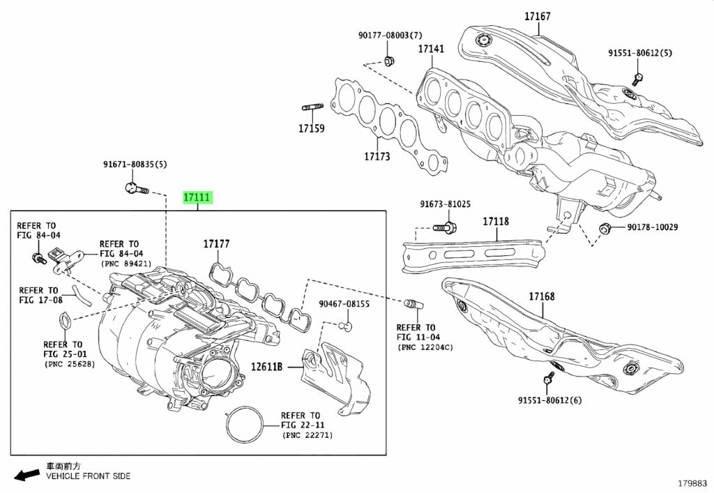 Buy Genuine Toyota 1712025020 (17120-25020) Manifold, Intake. Prices ...