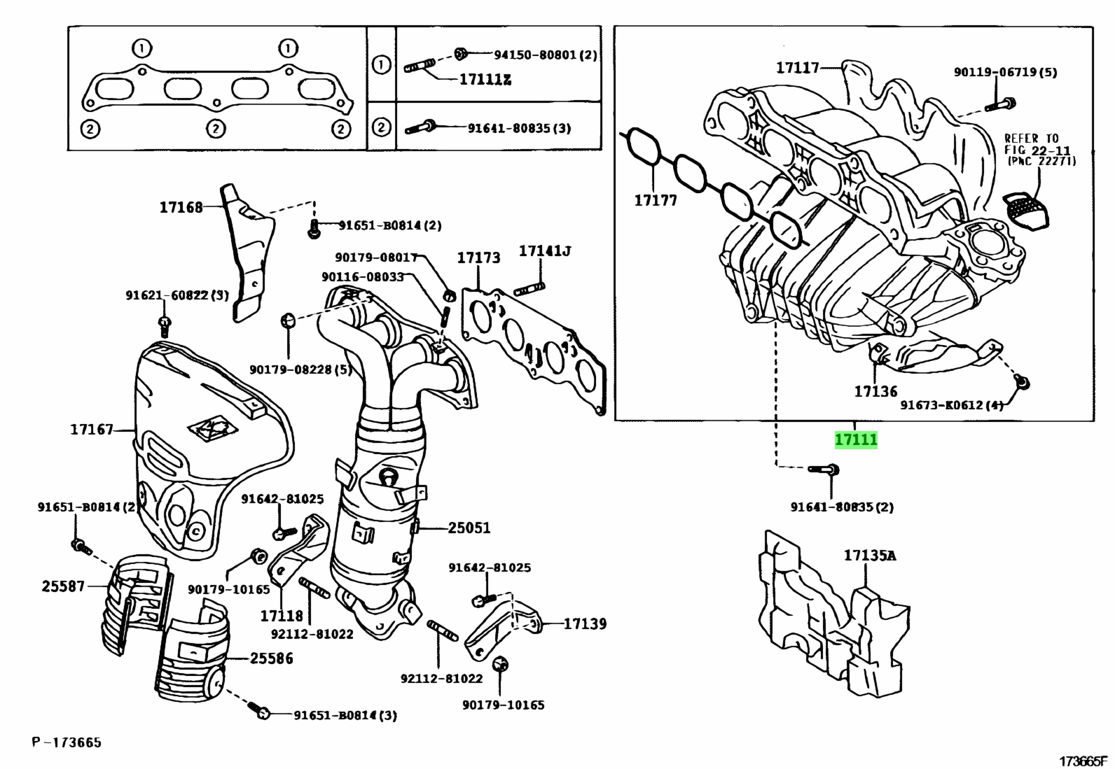 Купить Toyota 1712028110 (17120-28110) Manifold, Intake для Toyota ...