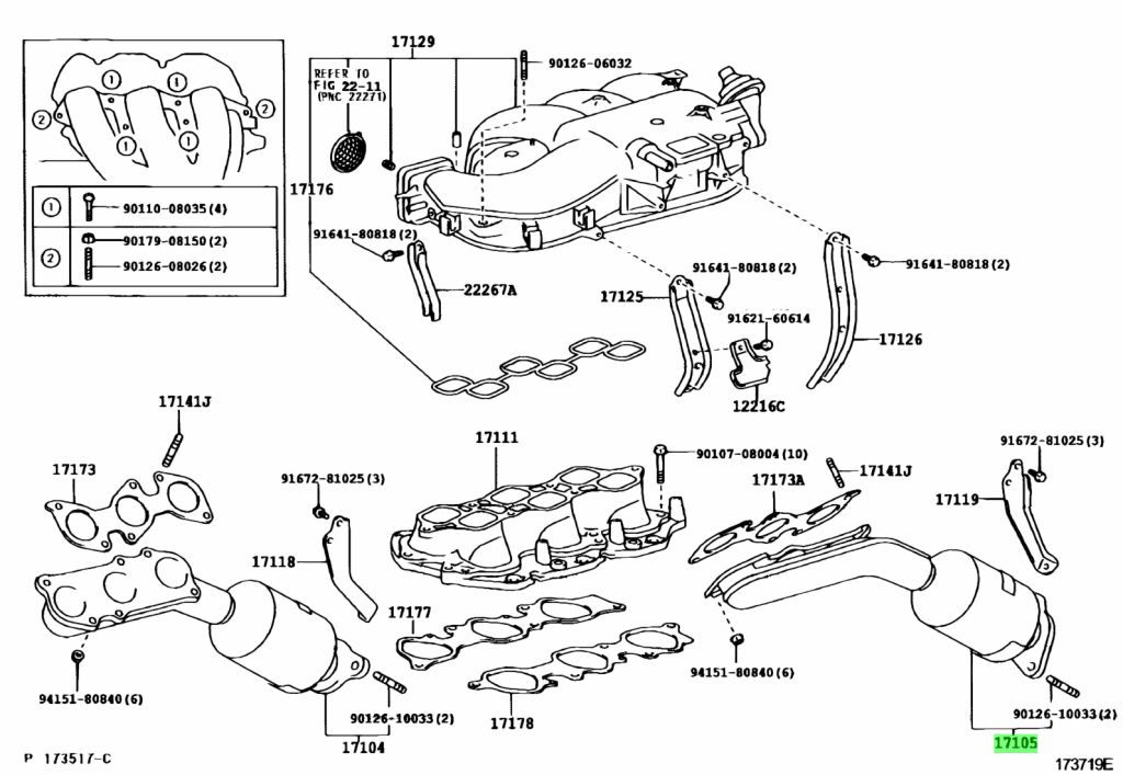 Buy Genuine Toyota 1715031070 (17150-31070) Manifold Sub-Assy, Exhaust ...