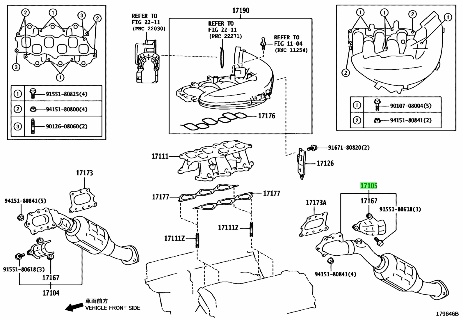 Buy Genuine Toyota 1715031340 (17150-31340) Manifold Sub-Assy, Exhaust ...