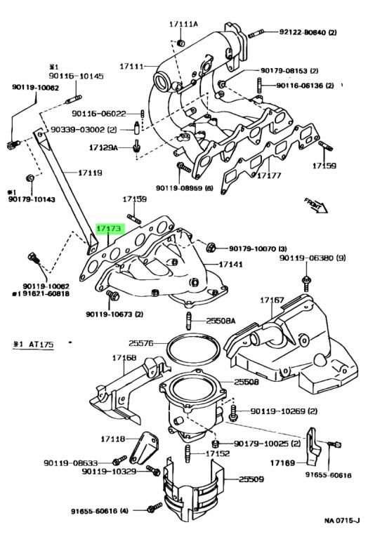Buy Genuine Toyota 1717315040 (17173-15040) Gasket, Exhaust Manifold To ...