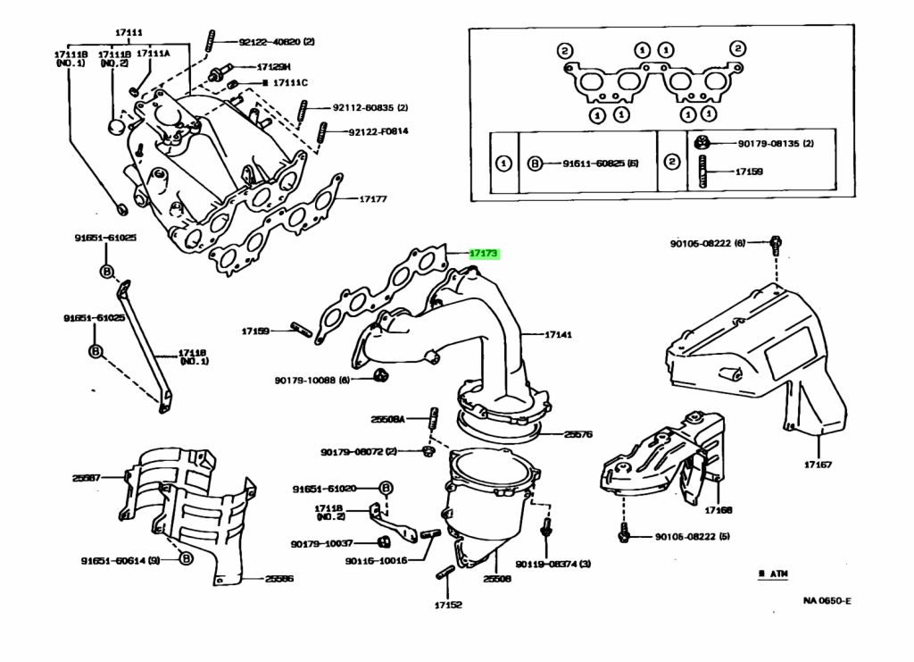 Buy Genuine Toyota 1717315040 (17173-15040) Gasket, Exhaust Manifold To ...