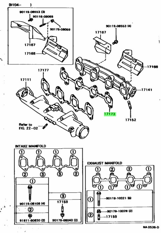Buy Genuine Toyota 1717315040 (17173-15040) Gasket, Exhaust Manifold To ...