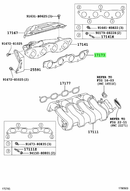 Buy Genuine Toyota 1717321020 (17173-21020) Gasket, Exhaust Manifold To ...