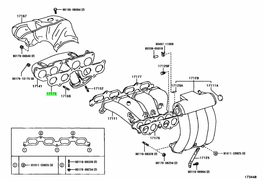 Купить Toyota 1717331010 (17173-31010) Прокладка. Цены, быстрая ...