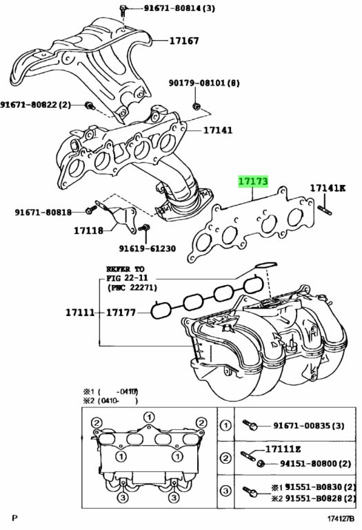 Buy Genuine Toyota 1717331010 (17173-31010) Gasket, Exhaust Manifold To ...