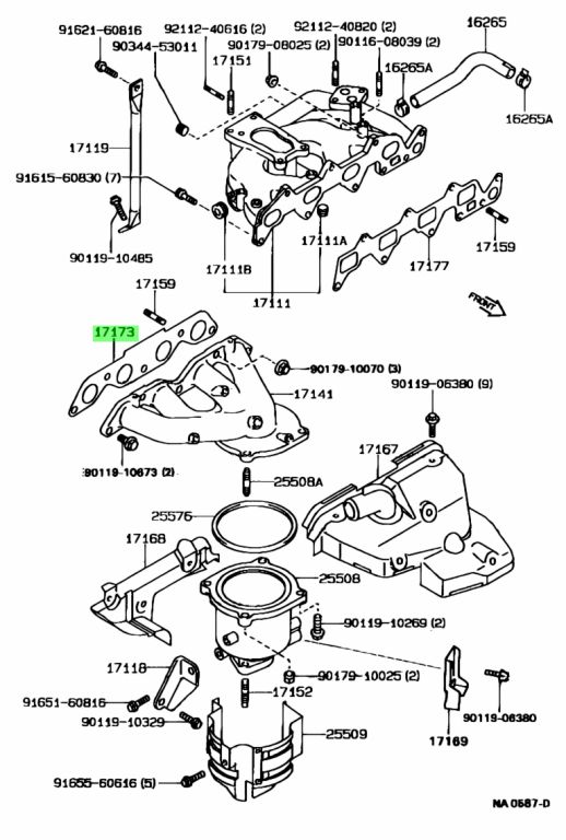 Buy Genuine Toyota 1717364060 (17173-64060) Gasket, Exhaust Manifold To ...