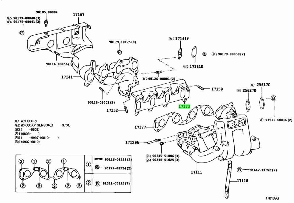Buy Genuine Toyota 1717375010 (17173-75010) Gasket, Exhaust Manifold To ...
