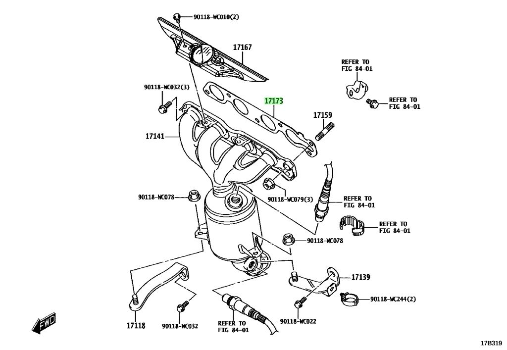 Buy Genuine Toyota 17173WC003 (17173-WC003) Gasket, Exhaust Manifold To ...