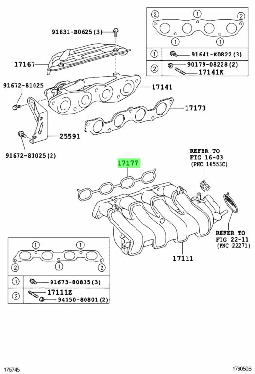 Buy Genuine Toyota 1717721030 (17177-21030) Gasket, Intake Manifold To ...