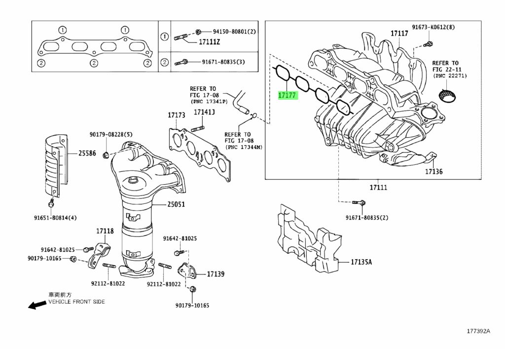 Buy Genuine Toyota 1717728031 (17177-28031) Gasket, Intake Manifold To ...