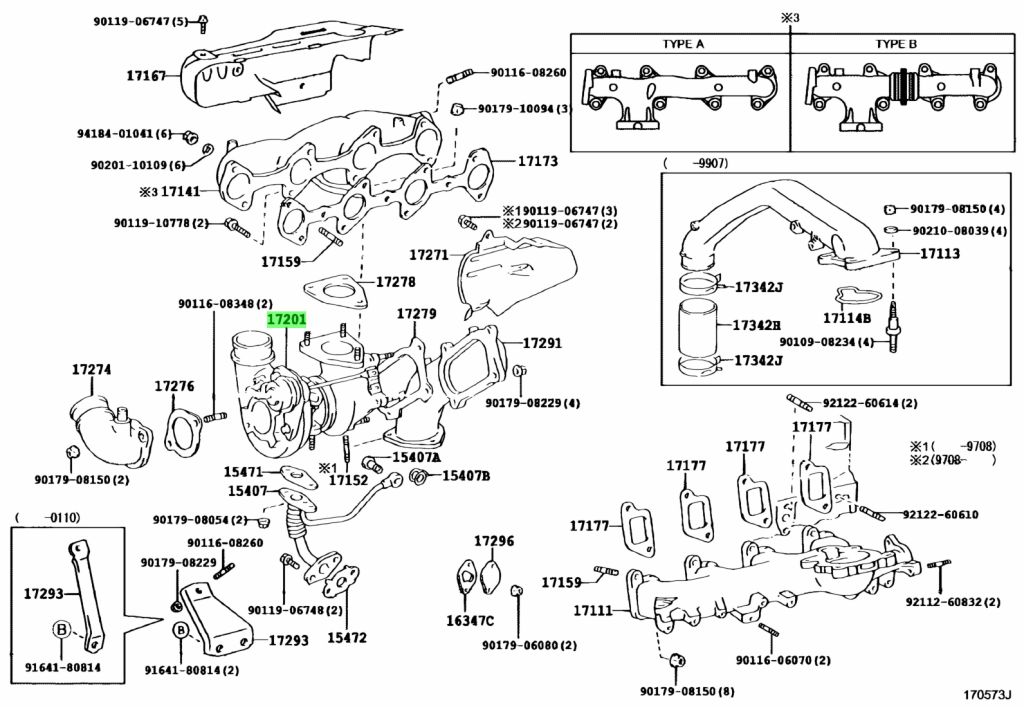 Buy Genuine Toyota 1720167040 (17201-67040) Turbocharger Sub-Assy ...