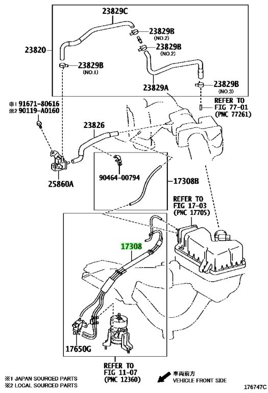 Buy Genuine Toyota 173080P060 (17308-0P060) Hose Sub-Assy, Vacuum(For ...