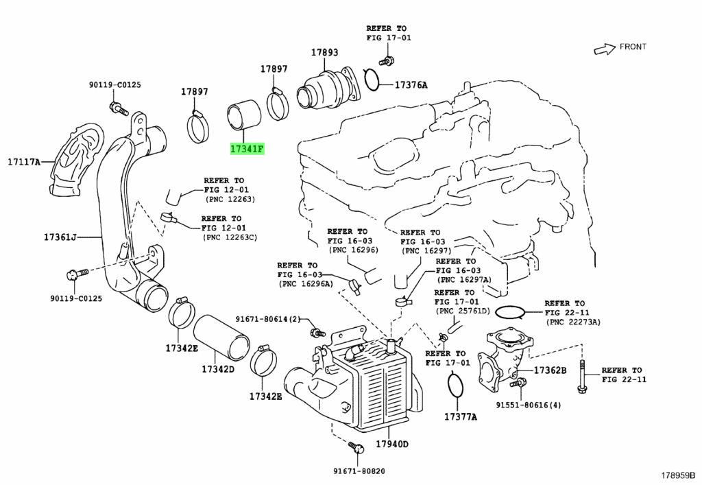 Buy Genuine Toyota 1734136030 (17341-36030) Hose, Air, No.1. Prices ...