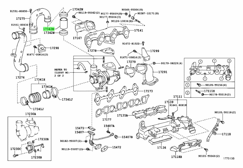 Buy Genuine Toyota 1734230050 (17342-30050) Hose, Air, No.2. Prices ...