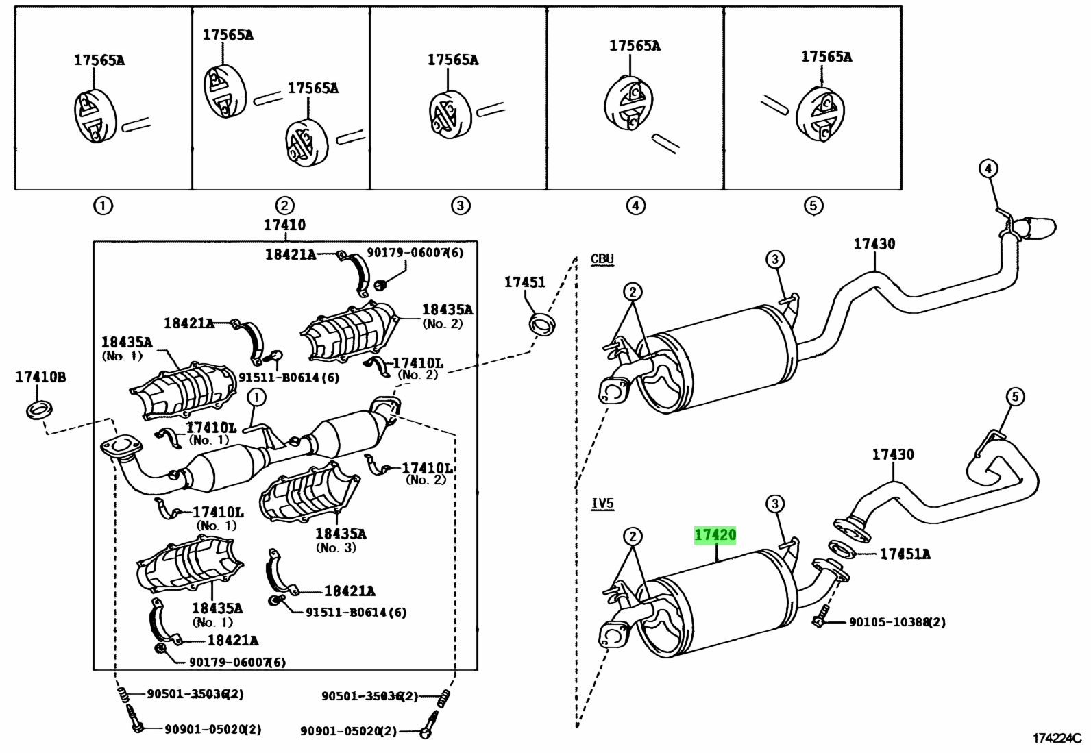 Buy Genuine Toyota 1742030230 (17420-30230) Pipe Assy, Exhaust, Center ...