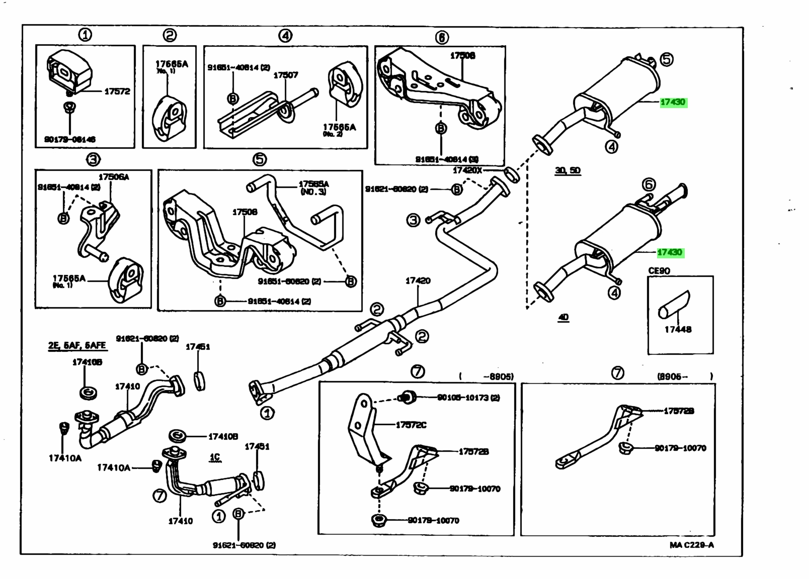 Buy Genuine Toyota 1743064450 (17430-64450) Pipe Assy, Exhaust, Tail ...