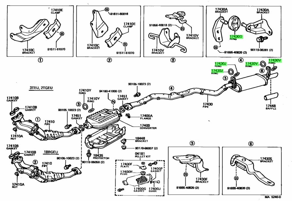 Buy Genuine Toyota 1756515010 (17565-15010) Bolt Or Ring, Exhaust Pipe ...