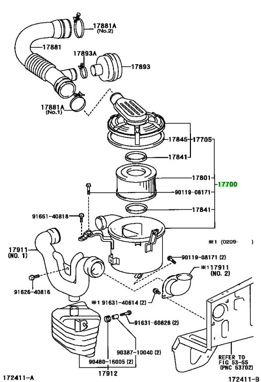 Buy Genuine Toyota 1770005030 (17700-05030) Cleaner Assy, Air. Photos ...