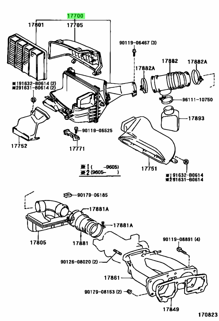 Buy Genuine Toyota 1770046350 (17700-46350) Cleaner Assy, Air for ...