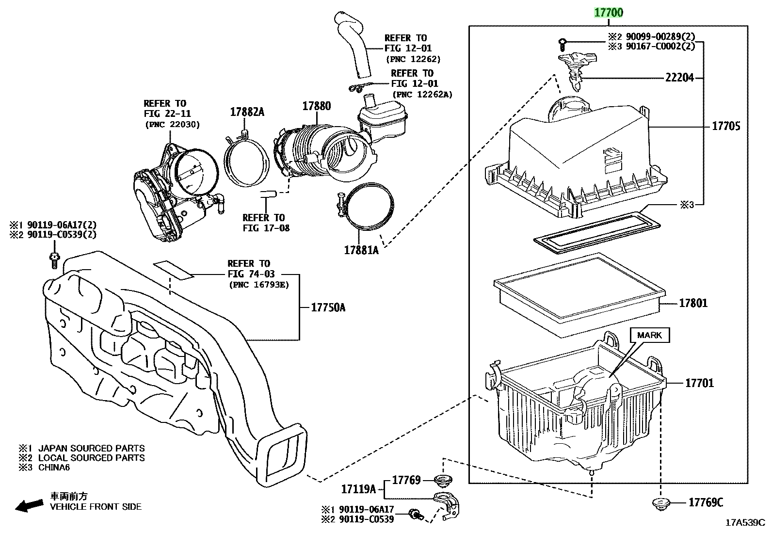 Buy Genuine Toyota 17700F0261 (17700-F0261) Cleaner Assy, Air. Photos ...