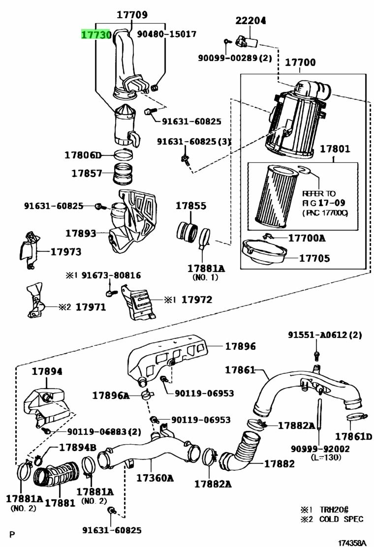 Buy Genuine Toyota 1773030010 (17730-30010) Pre-Cleaner Assy, Air W ...