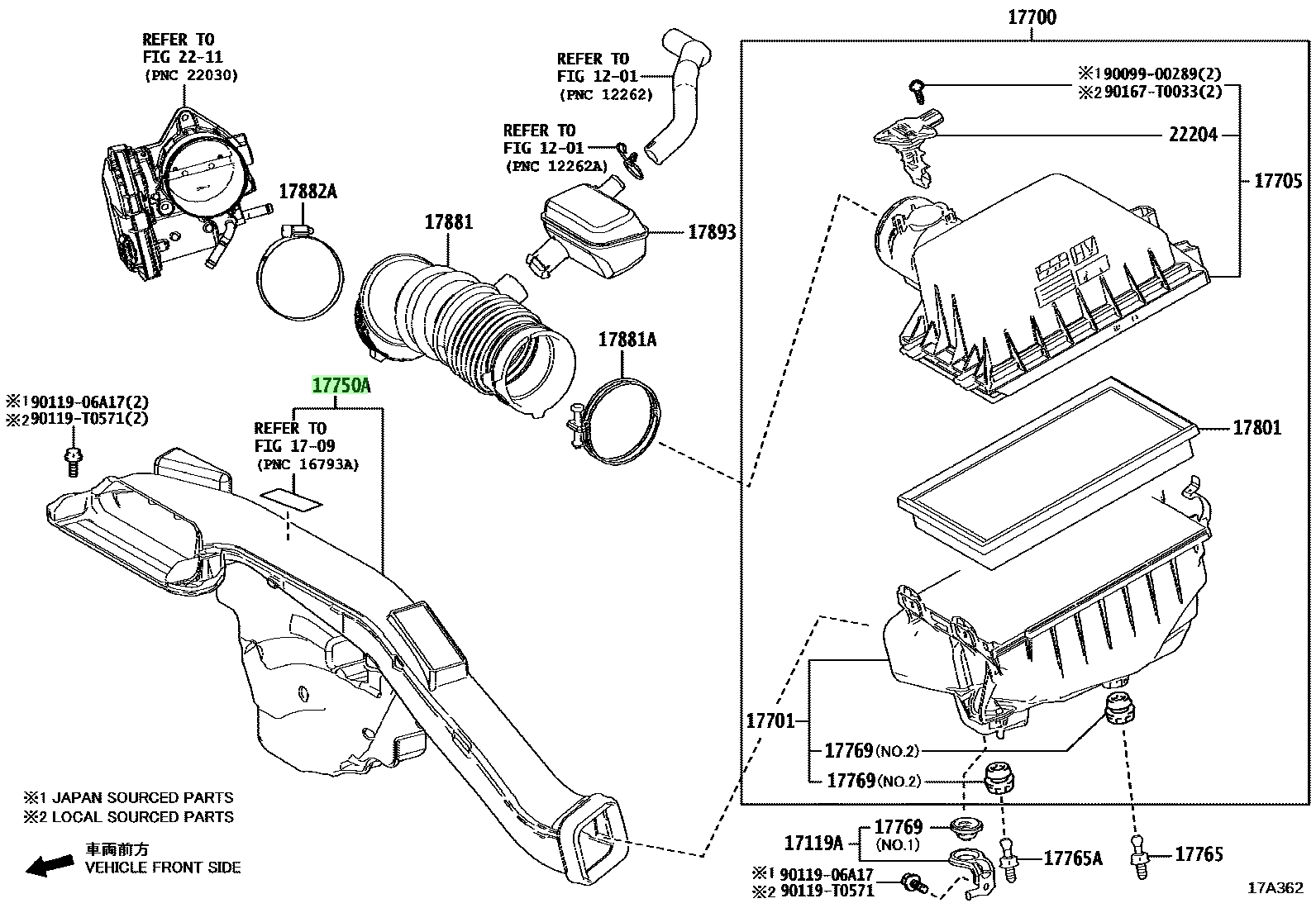 Buy Genuine Toyota 17750F0040 (17750-F0040) Inlet Assy, Air Cleaner ...