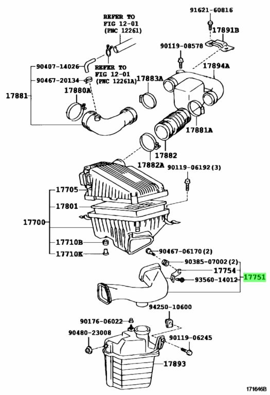 Buy Genuine Toyota 1775174010 (17751-74010) Inlet, Air Cleaner, No.1 ...